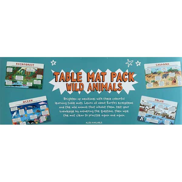 Table Mat Pack - Wild Animals – Yellow Zebra