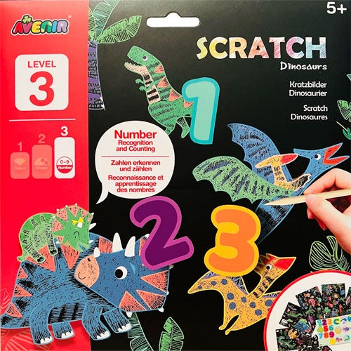 Avenir - Scratch - Level 3 Numbers Dinosaurs – Yellow Zebra