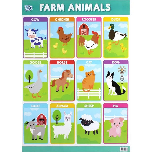 Educational Poster - Farm Animals – Yellow Zebra