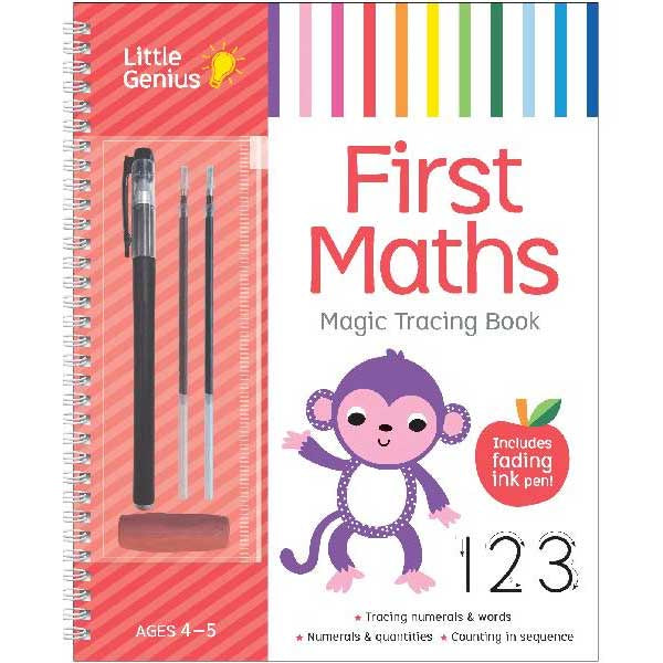 Little Genius - Fading Ink Magic Tracing Book - First Maths – Yellow Zebra