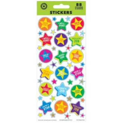 Reward Stars Sticker Sheet – Yellow Zebra