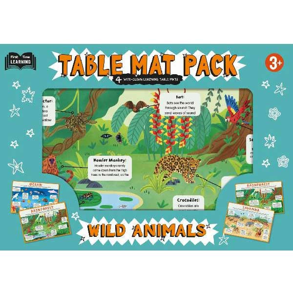 Table Mat Pack - Wild Animals – Yellow Zebra