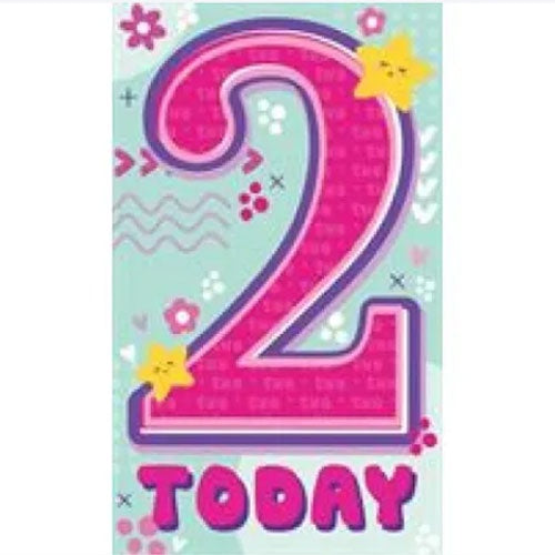 Age 2 Today Birthday Card – Yellow Zebra