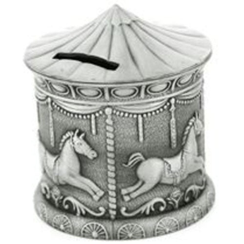 Carousel Money Box - Pewter Plated – Yellow Zebra