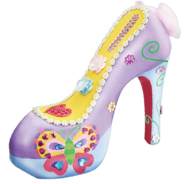 Paint Your Own Stiletto Shoe Money Box – Yellow Zebra